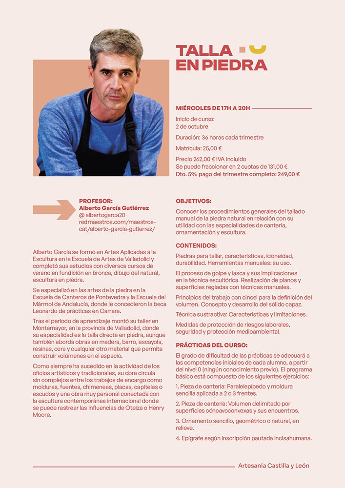 Curso de artesanía: Talla en piedra - FOACAL. Artesanía Castilla y León