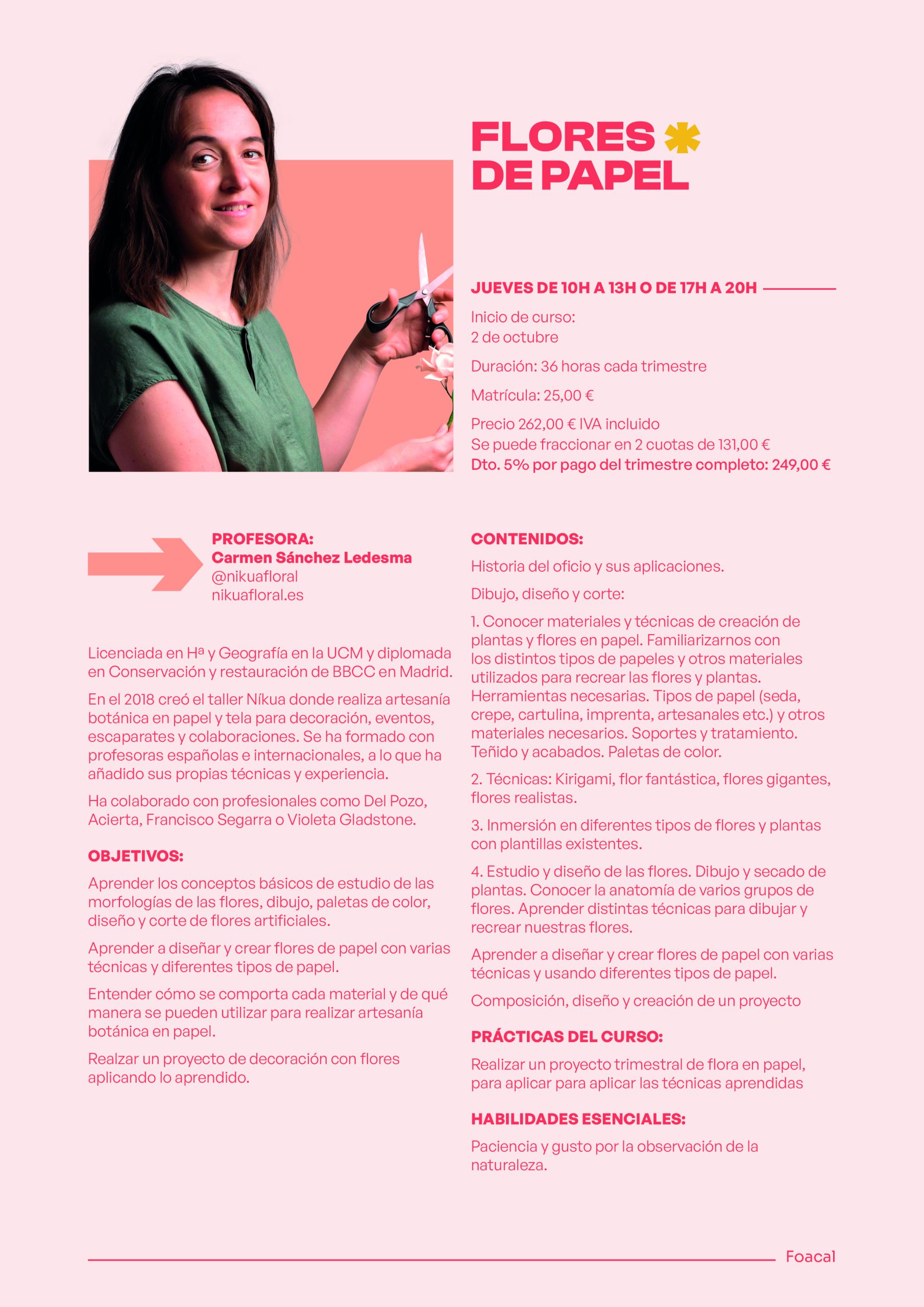 Curso de artesanía: flores de papel - FOACAL. Artesanía Castilla y León